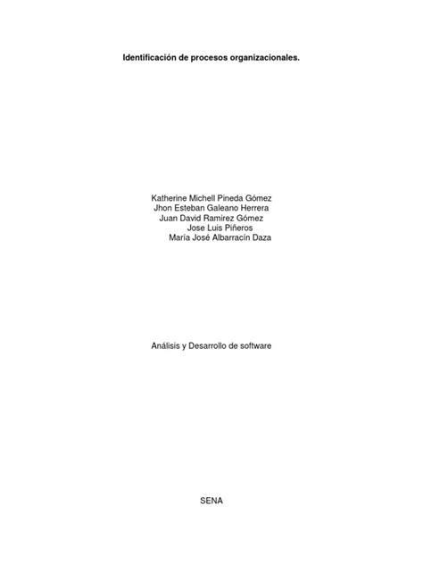 Identificación De Procesos Organizacionales Pdf Pdf