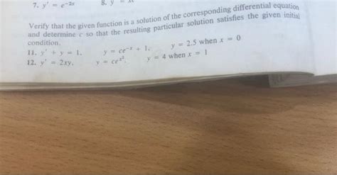 Solved Verify That The Given Function Is A Solution Of The Chegg