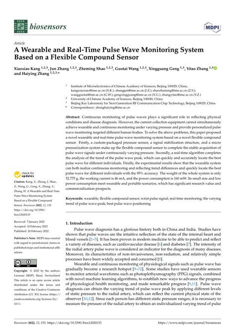 Pdf A Wearable And Real Time Pulse Wave Monitoring System Based On A
