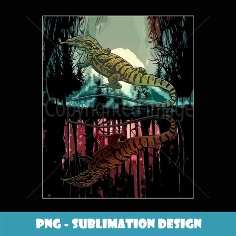 Vintage Jungle Aesthetic Monitor Lizard Instant Png Sublim Inspire Uplift