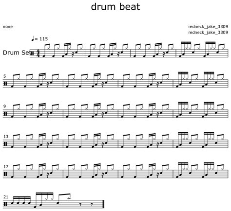 Drum Beat Sheet Music For Drum Set
