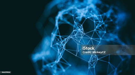 추상적인 기하학 표면 선 점 배경 디지털 기술과 바탕 화면 배경으로 사용 합니다 3 차원 렌더링 과학에 대한 스톡 사진 및 기타 이미지 Istock