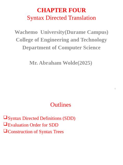compiler design lec four syntax directed translation pdf parsing
