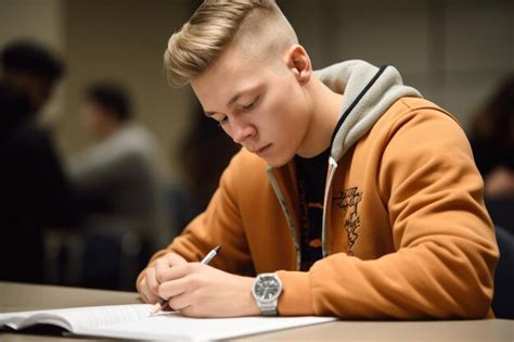 Premium AI Image Shot Of A Babe Taking Notes In Class Created With Generative Ai