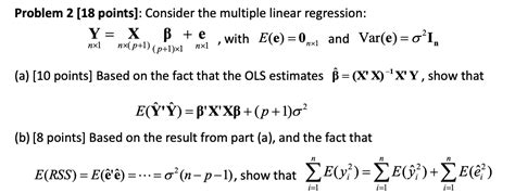 solved problem 2 18 points] consider the multiple linear