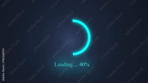 Loading Bar Circle Progressing Animation 100 Percent Loading Bar And