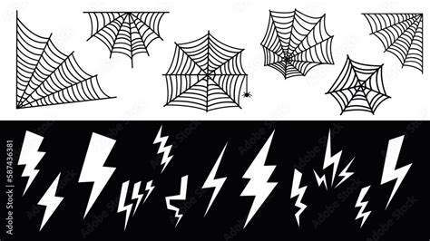 Spider Webs Halloween Cobweb Spiders Lightning Pattern Electricity Tattoo Hallows