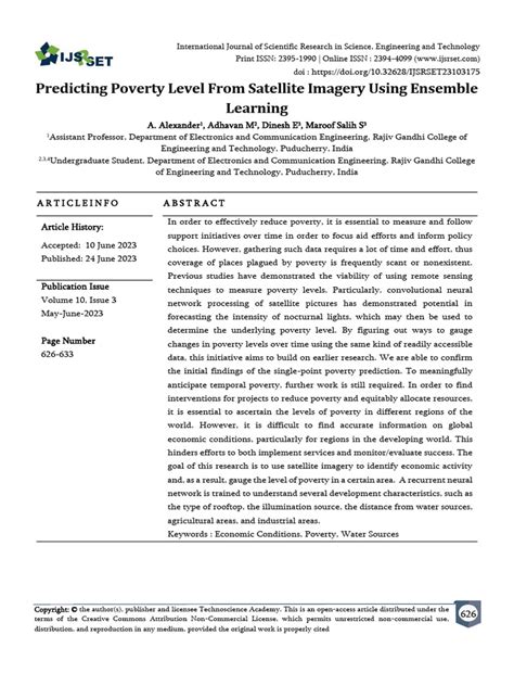Predicting Poverty Level From Satellite Pdf Machine Learning