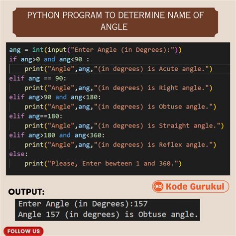 🖥️ Program Determine Name Of Angle ️ 🐍 Python Programming Developer