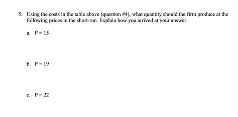 solved 4 fill in the missing values in the table which
