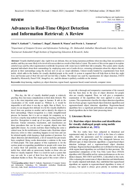 Pdf Advances In Real Time Object Detection And Information Retrieval