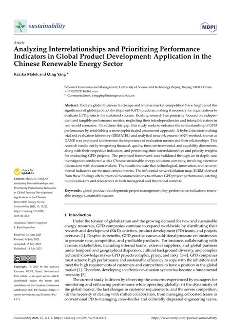 pdf analyzing interrelationships and prioritizing performance