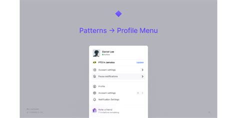 Patterns Profile Menu Figma