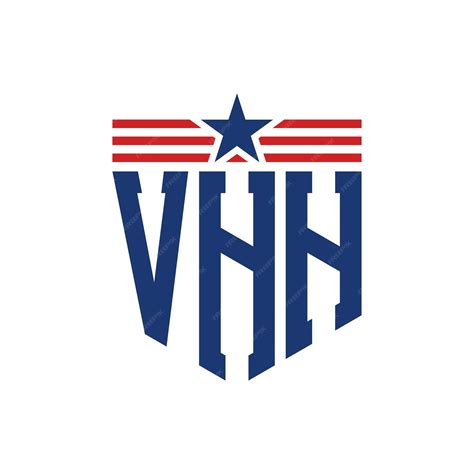 Premium Vector Patriotic Vhh Logo With Star And American Flag Straps Letter Vhh Logo With Usa Flag