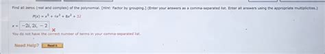 solved find all zeros real and complex ﻿of the polynomial