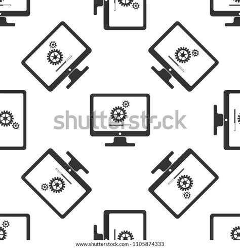 monitor update process gearbox progress loading stock vector royalty
