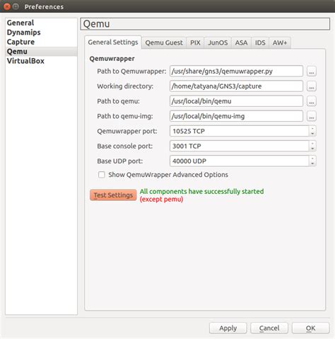 Preferences GNS3 Qemu Download Scientific Diagram