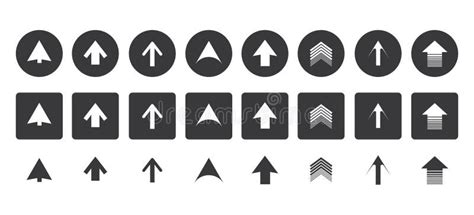 Set Of Black Cursor Arrows Pointer Icons Clicks Stock Illustration