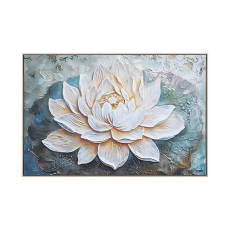 Temple And Webster Elegant Lotus Framed Canvas Wall Art