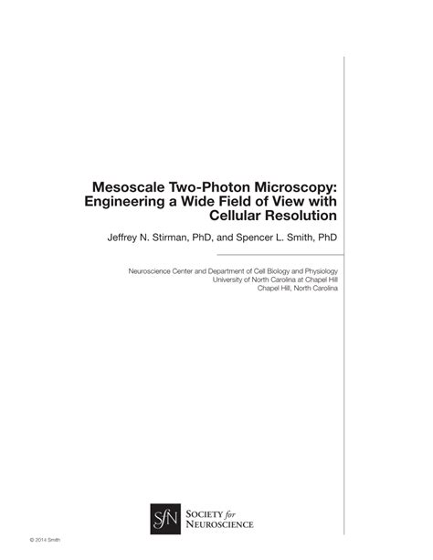Mesoscale Two Photon Microscopy Engineering A Wide Field Of View With Cellular Resolution