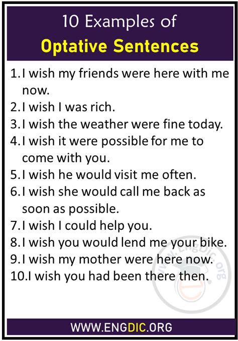 10 Examples Of Optative Sentences Engdic