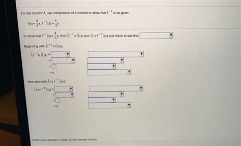 Solved For The Function F Use Composition Of Functions To