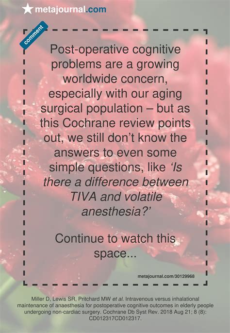 Intravenous Versus Inhalational Maintenance Anaesthesia Postoperative