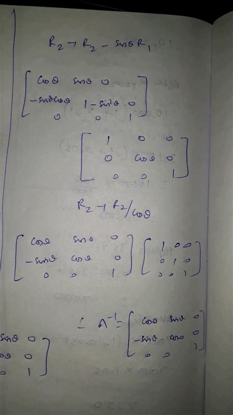 find the inverse of a left[ begin{array} { c c c } { cos theta