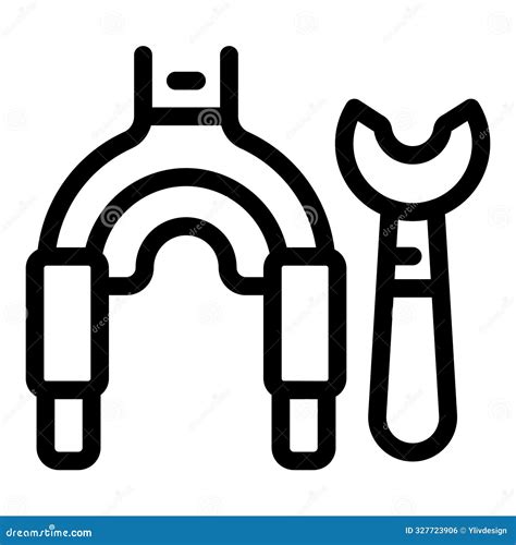 bike handlebar being repaired with wrench icon vector illustration