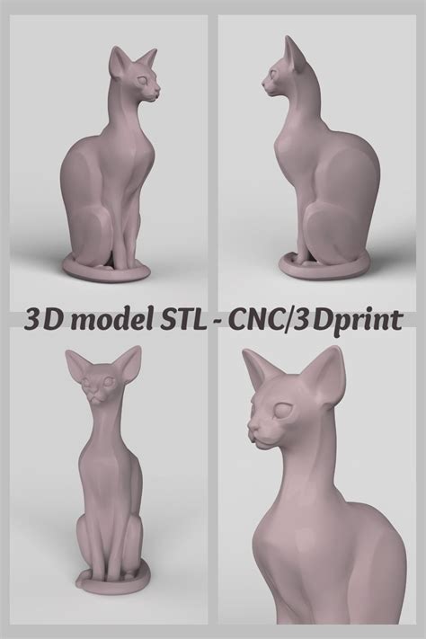 3d Model Stl Cnc Router File 3dprintable Cat Sphinx Artofit
