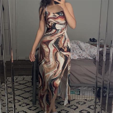 Stunning Multi Coloured Swirl Print Maxi Dress With Depop