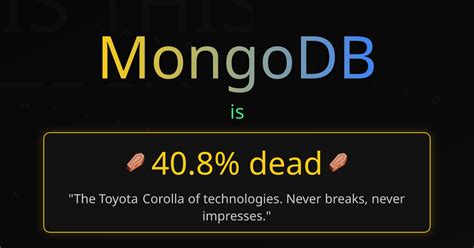 Is Mongodb Dead Deaditude Score