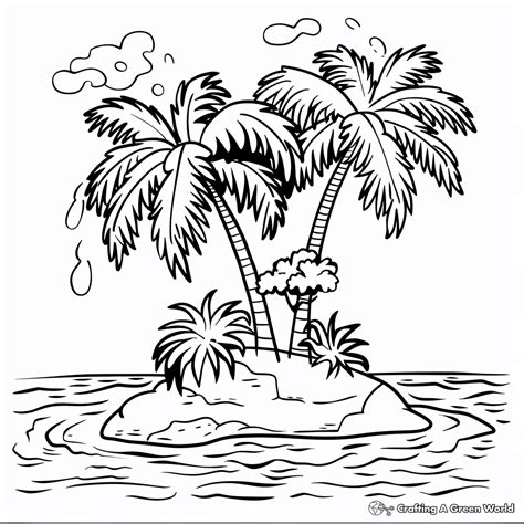 Island Coloring Worksheets Drawing Color Tracing Word Kindergarten Activities Worksheet