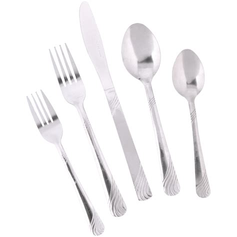 Mainstays 49 Piece Stainless Steel Swirl Flatware Set With Organizer