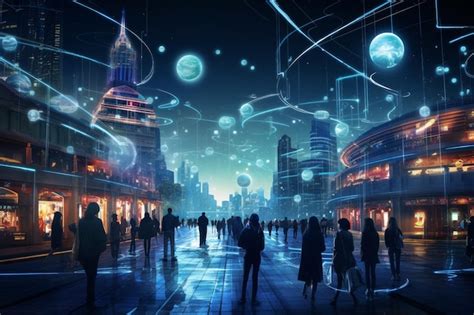 Premium Ai Image Digital Society Digital Town Digital Adapting Society Concept