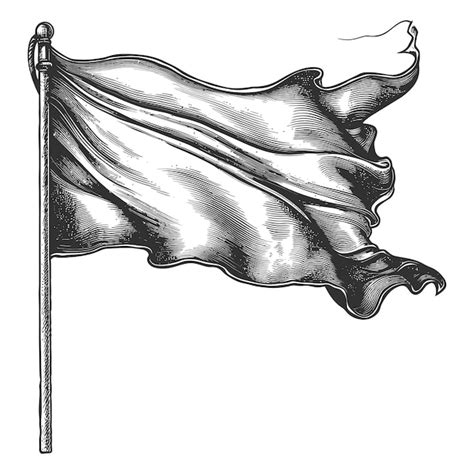 Premium Vector Blank Flag Element With Old Engraving Style