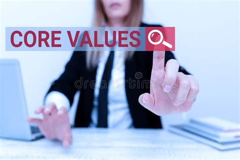 Writing Displaying Text Core Values Word Written On Principles Which Guide And Determine What