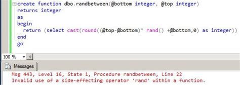 Create Your Own Randbetween Function In T Sql