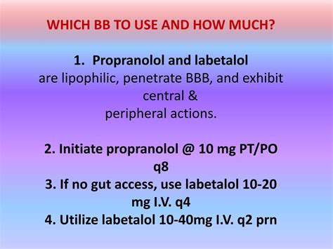 Beta Blockers In Brain Injuries Ppt