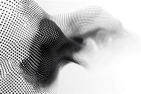 Abstract Flowing Halftone Dot Pattern Dynamic Black And White Design Premium Ai Generated Image