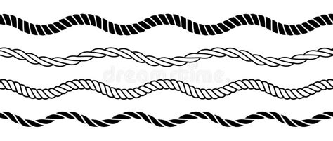 Rope Wave Set Repeating Hemp Cord Line Collection Waving Chain Braid Plait Stripe Bundle