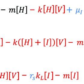 Dynamic Equations Describing All Versions Of Our Models H V And Download Scientific