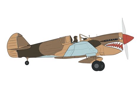 Ww2 Fighter Airplane Sidelook 12700316 Vector Art At Vecteezy
