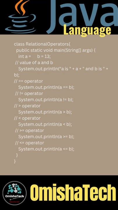 What Is Relational Operators In Java With Example Java Programming