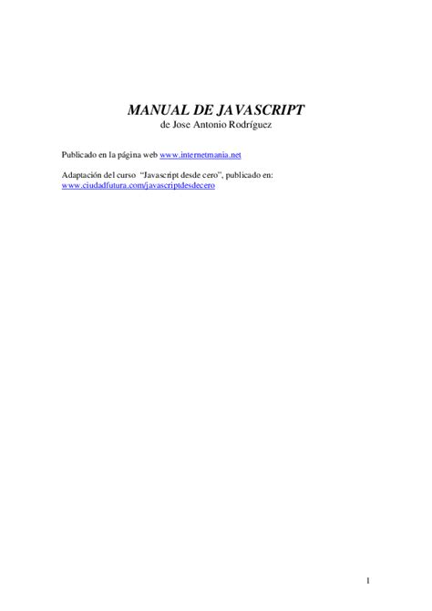 Pdf Manual De Javascript