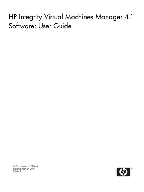 C02044090 Hp Integrity Virtual Machines Manager Pdf Virtual Machine Virtualization