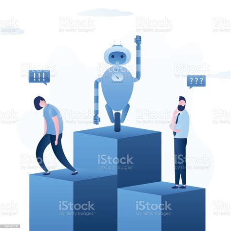 award ceremony winner robot stands on podium artificial intelligence is