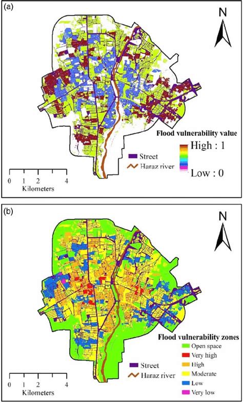 Urban Flood Vulnerability Maps For Amol City Showing A Flood