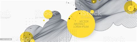 현대 과학 또는 기술 추상적 배경 와이어프레임 스팟 표면 그림입니다 벡터 3차원 형태에 대한 스톡 벡터 아트 및 기타 이미지