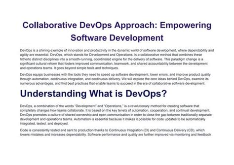 Mastering Devops The Art Of Seamless Integration Pdf